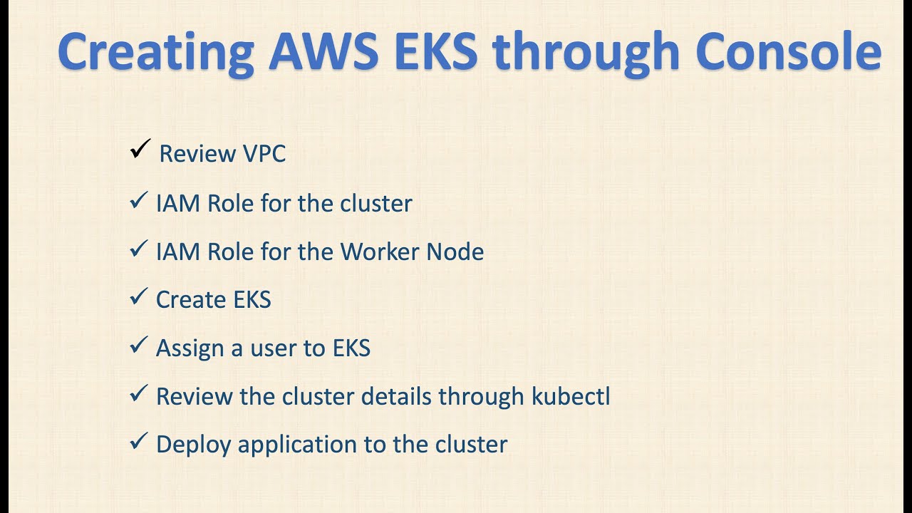 How to Set Up AWS EKS Using the Console?