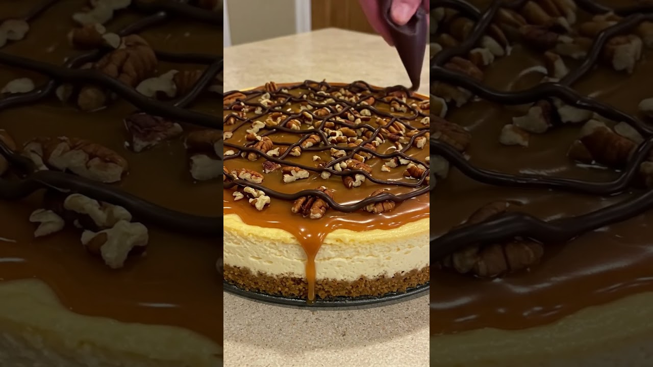 EASIEST Turtle Cheesecake Recipe! 🤯 #shortsvideo