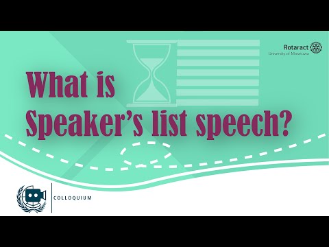 What is speaker's list speech?