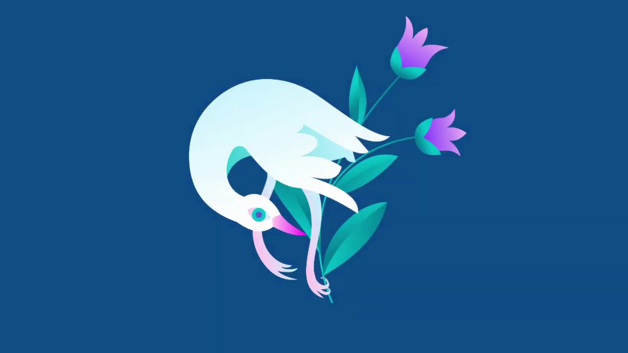 Bird With Flower Adobe Illustrator Speedpaint Vector