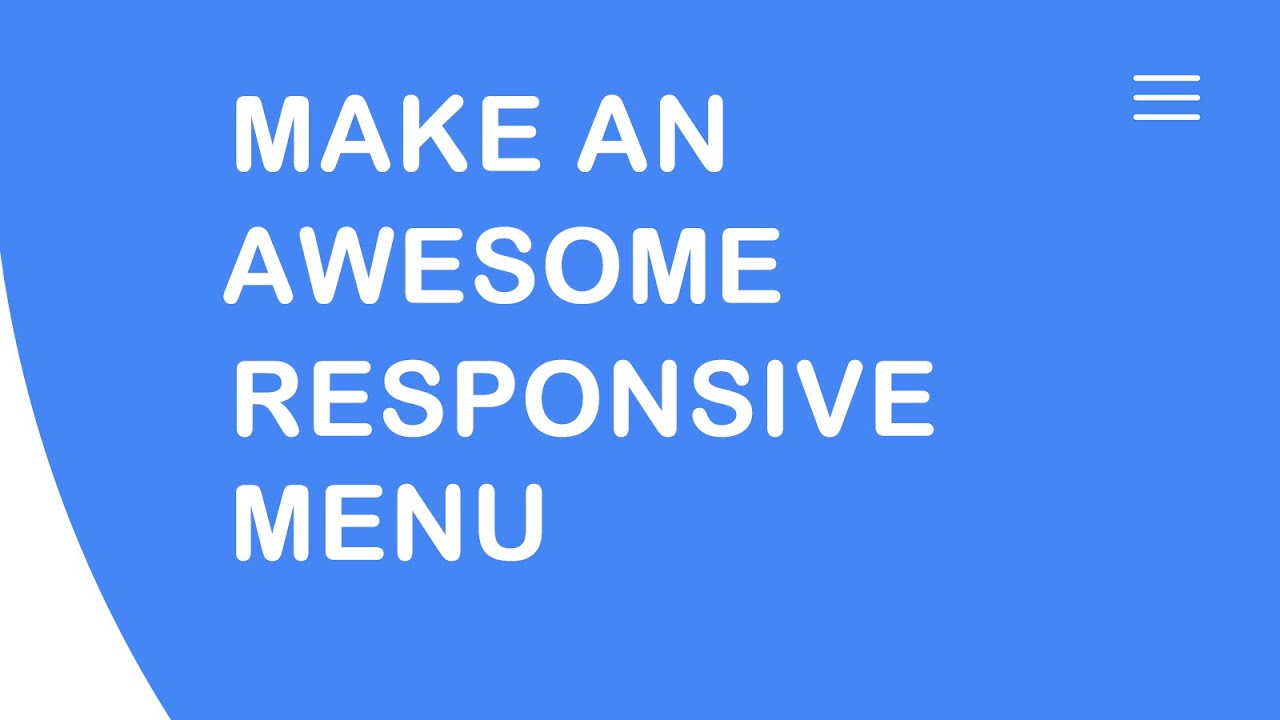 Modern Responsive Menu using HTML, CSS and JavaScript