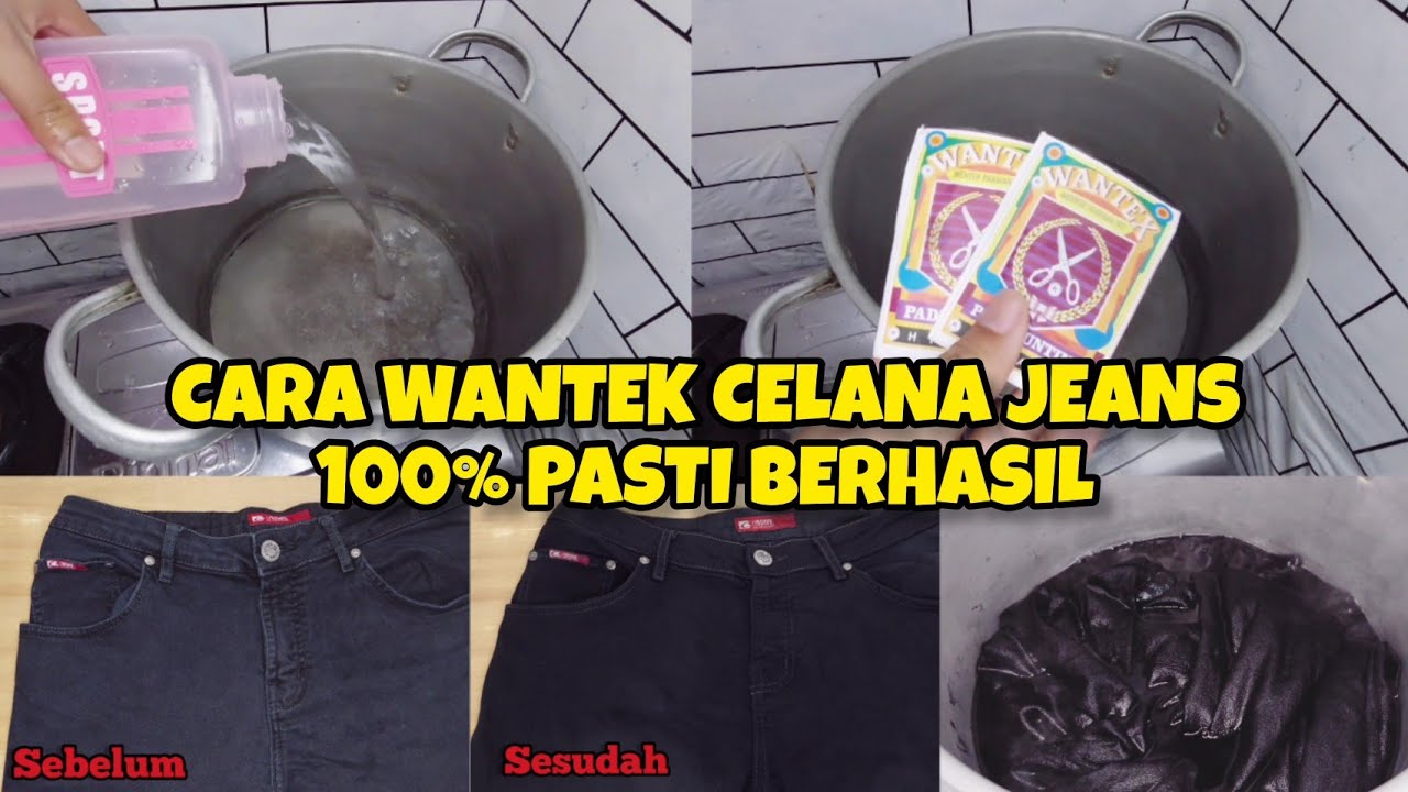 CARA WANTEK YANG BENAR 100% PASTI BERHASIL | WANTEX HITAM CELANA JEANS | TUTORIAL WANTEK WANTEX
