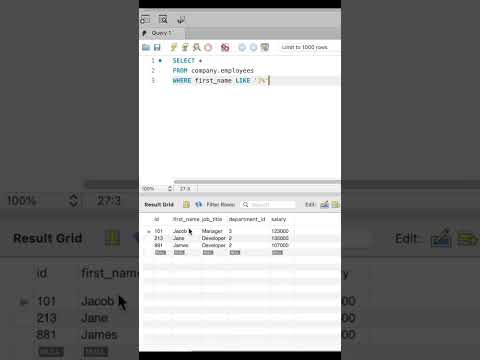 SQL Tutorial: How to filter using LIKE % #shorts