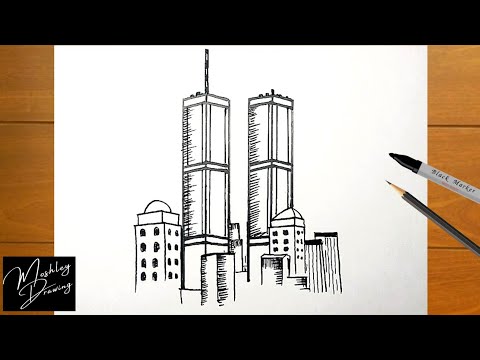 How to Draw the Twin Towers Step by Step – I'm Youtuber – Follow my ...