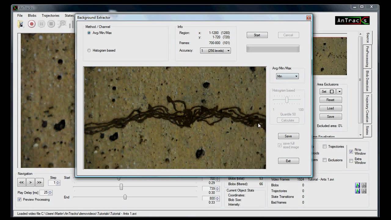 AnTracks Tutorial - Using Background Subtraction
