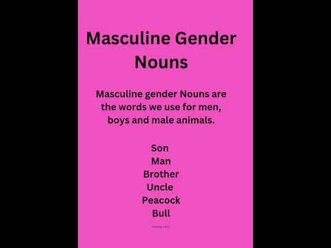 Masculine Gender Nouns