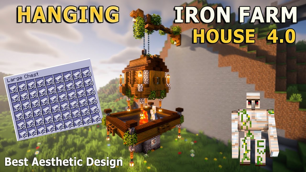 Minecraft: How to Build Easy IRON FARM House #4 - Minecraft Builders