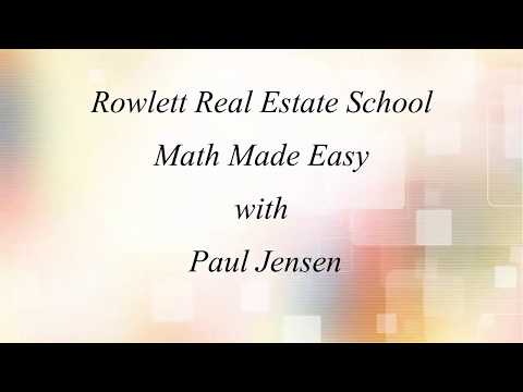 Rowlett Real Estate School - Vacancy and Occupancy Rates - Florida Real Estate Math