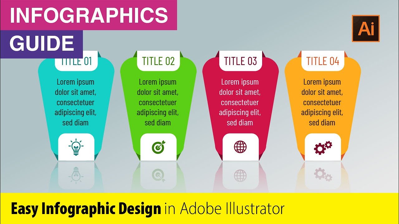 Adobe Illustrator Tutorial: Four Options Easy Infographic Template