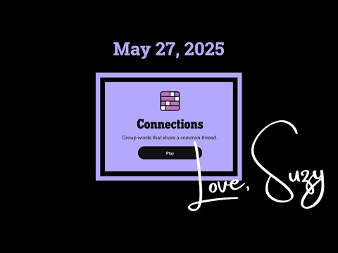 Connections of the Day for May 27, 2025: Group words that share a common thread.