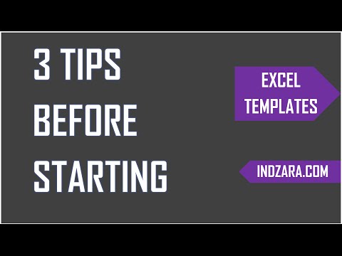 3 Tips before starting to use Excel Templates from indzara.com