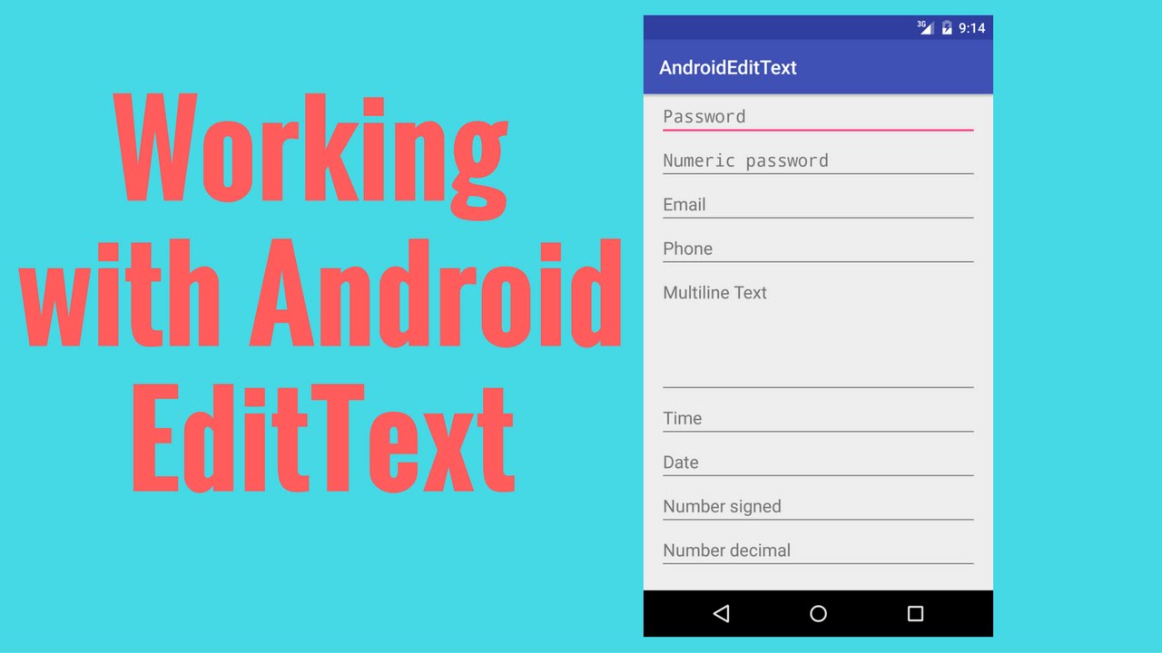 Working With Android Edittext