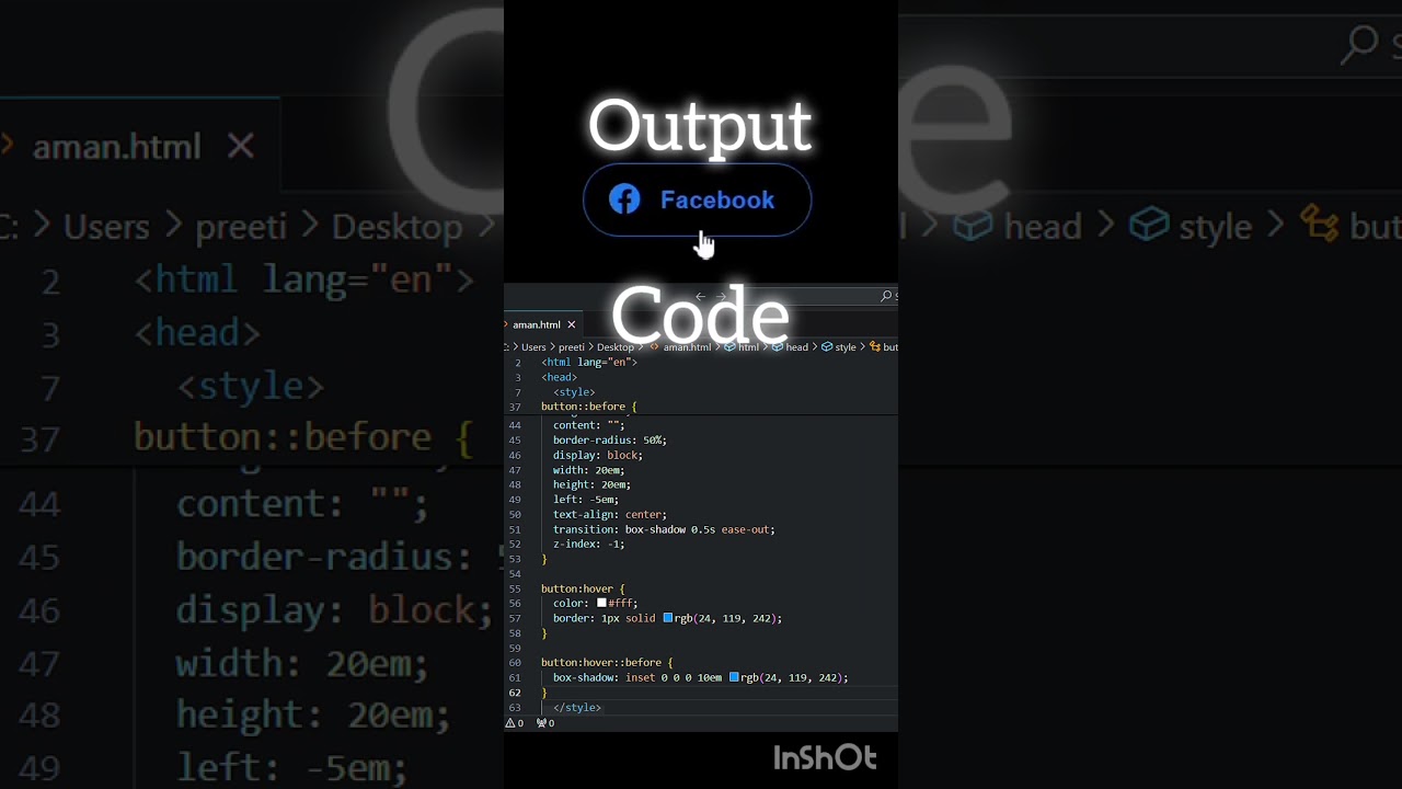 Button animation in HTML CSS part 20 #coding #html #css