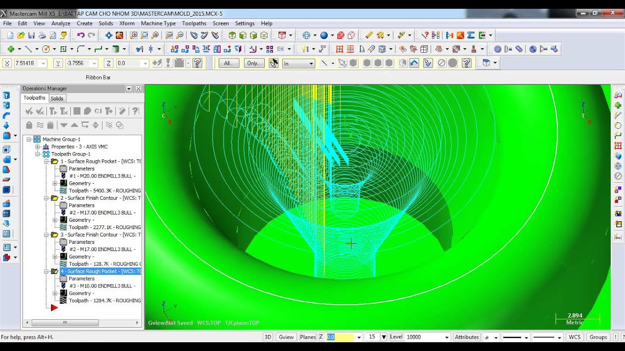 Mastercam tutorial training : Step 4