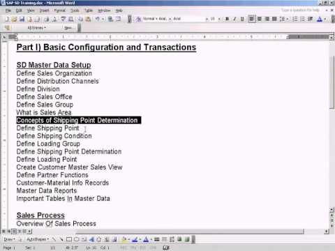SAP SD - Define Shipping Point
