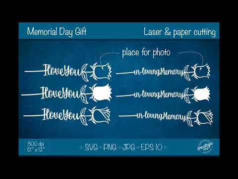 In Loving memory svg, Memorial day, I love you svg, Memorial day, Memorial rose SVG