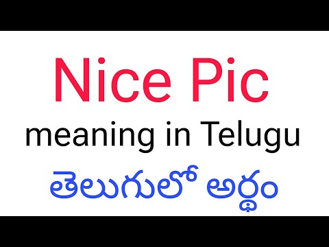 Nice Pic meaning in telugu || Nice Pic తెలుగులో అర్థం || Nice Pic telugu meaning || Nice Pic meaning