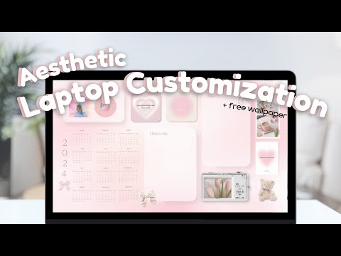 AESTHETIC LAPTOP CUSTOMIZATION I HOW TO ADD GIF TO YOUR LAPTOP WALLPAPER + free template