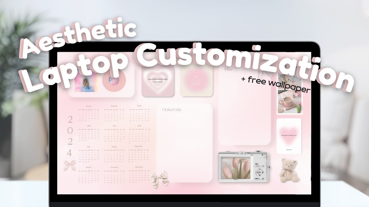 AESTHETIC LAPTOP CUSTOMIZATION I HOW TO ADD GIF TO YOUR LAPTOP WALLPAPER + free template