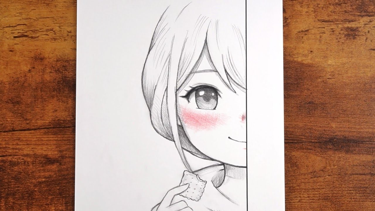 Cute Anime Girl Drawing with Pencil | Easy & Soft Shading Tutorial
