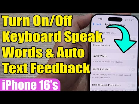 π How to Turn On/Off Keyboard Speak Words & Auto Text Feedback on iPhone 16/16 Pro Max π± iOS 18