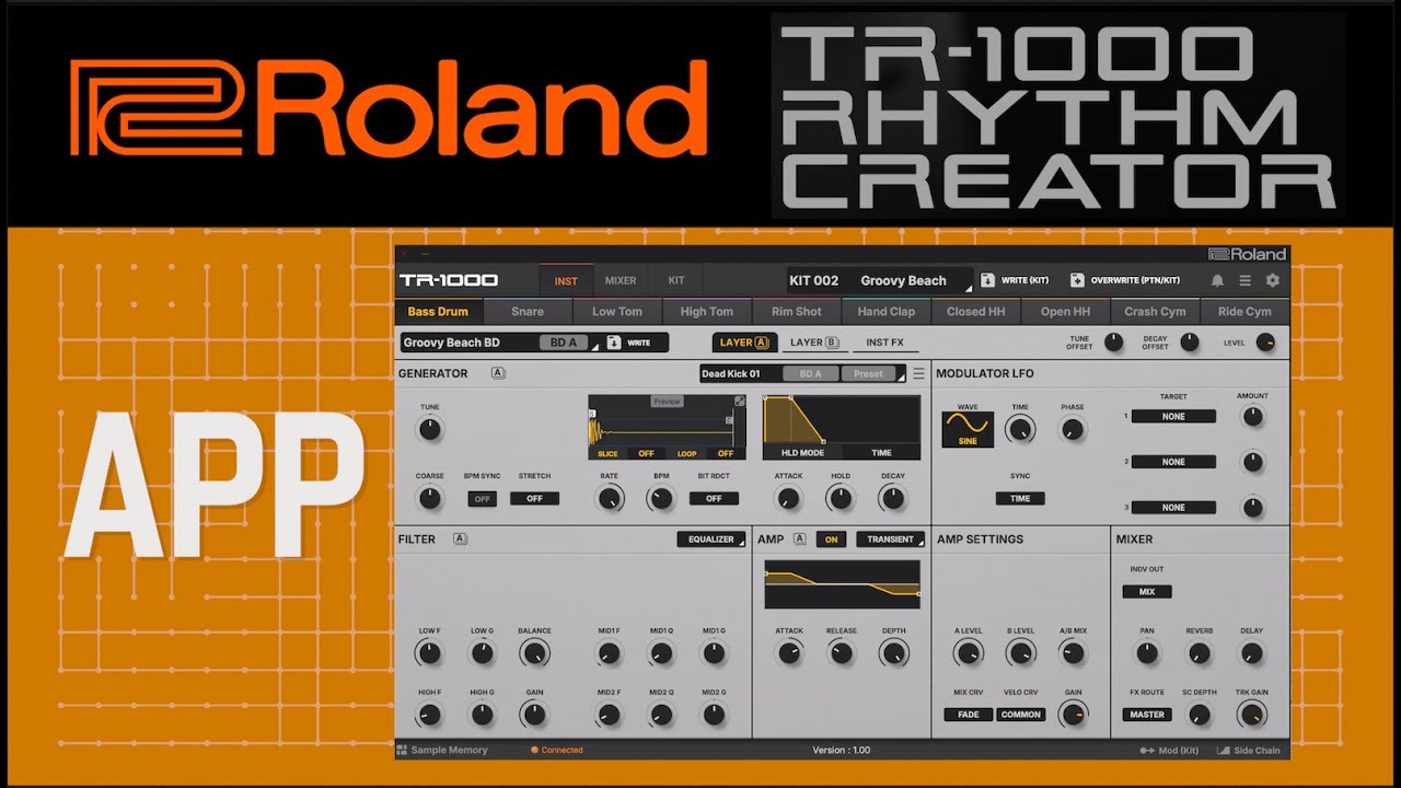 ROLAND TR-1000 Rhythm Creator APP