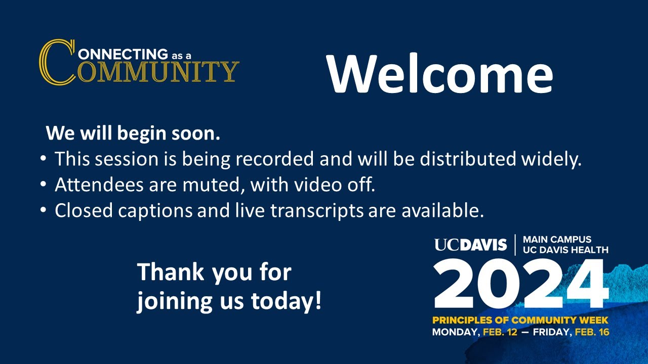 Principles of Community Week events homepage | UC Davis Health