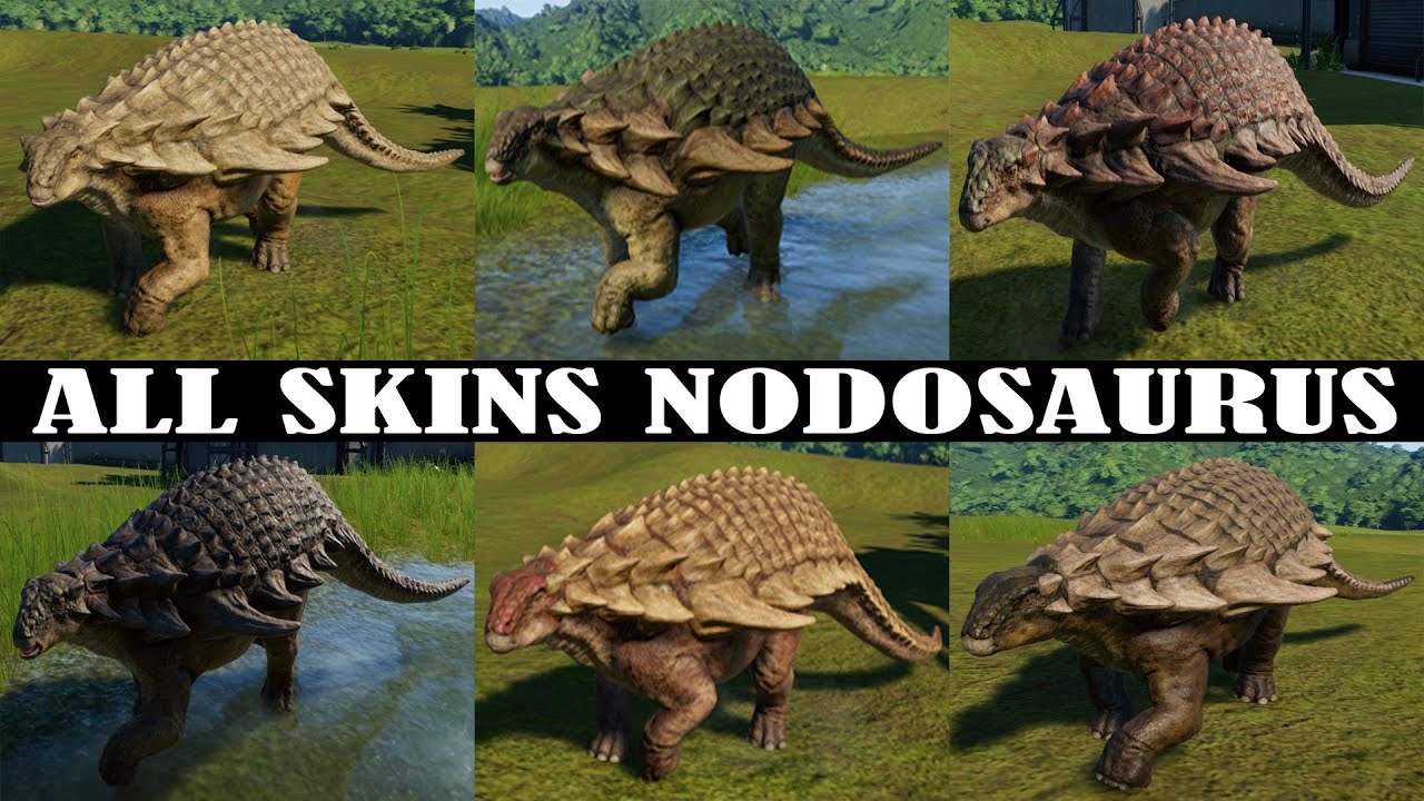 ALL SKINS NODOSAURUS | JURASSIC WORLD EVOLUTION