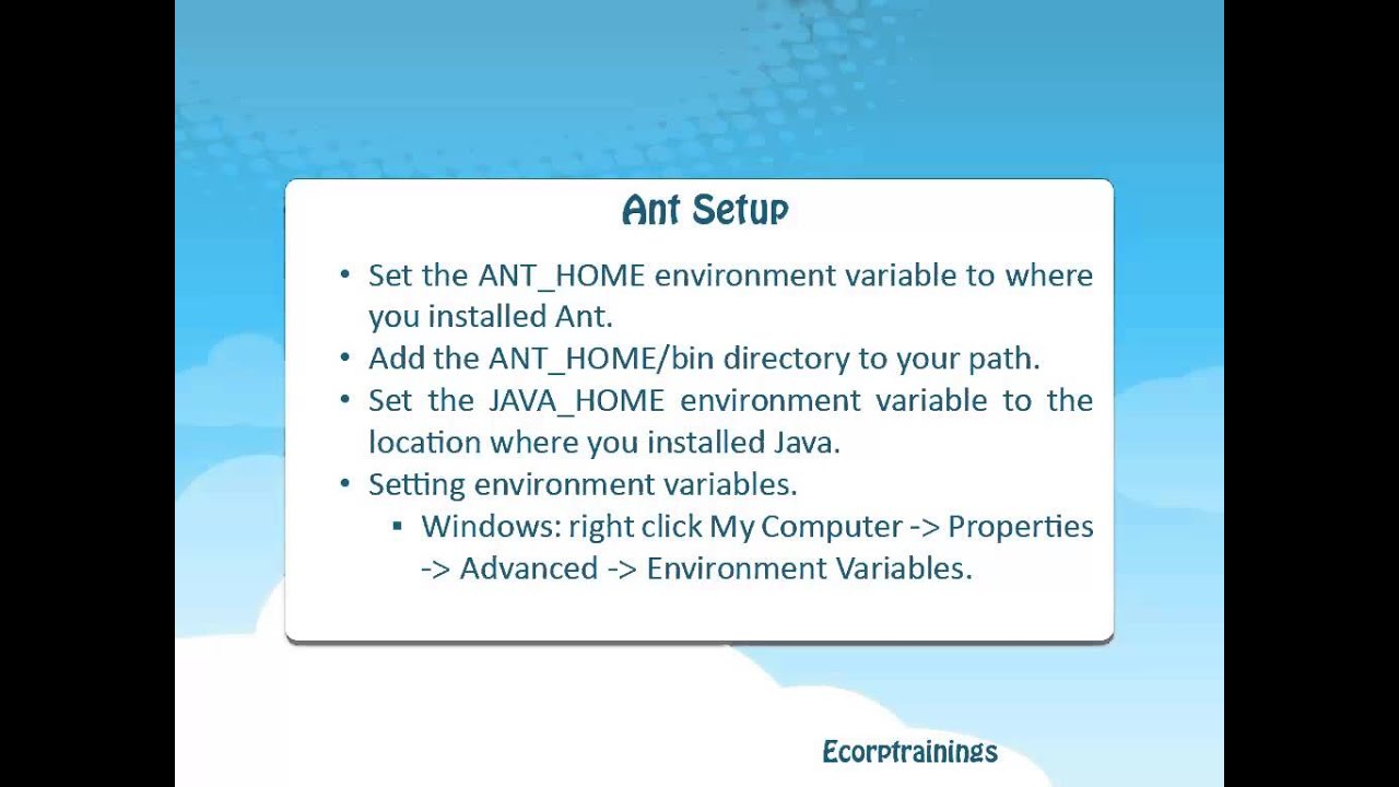 APACHE ANT TRAINING INDIA USA | APACHE ANT Free Demo | Tutorial @ Ecorptrainings