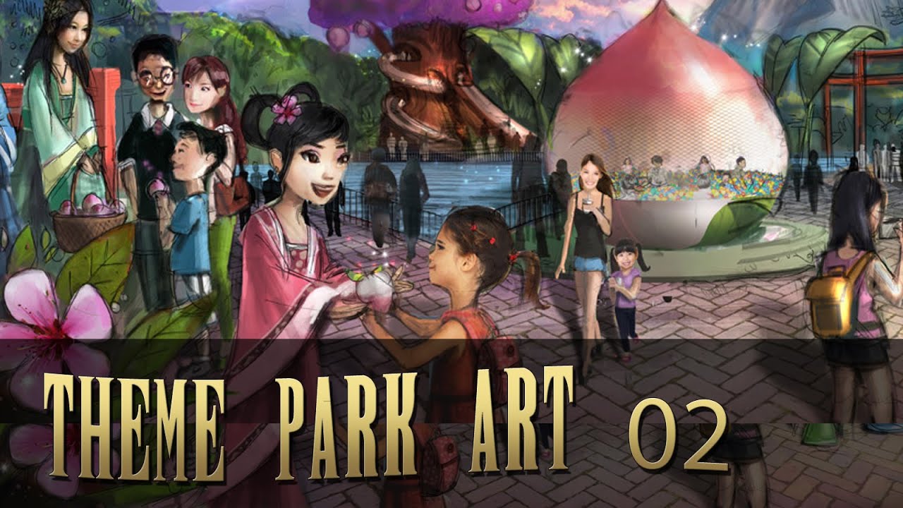 Theme Park Art 02: Peach Garden Process