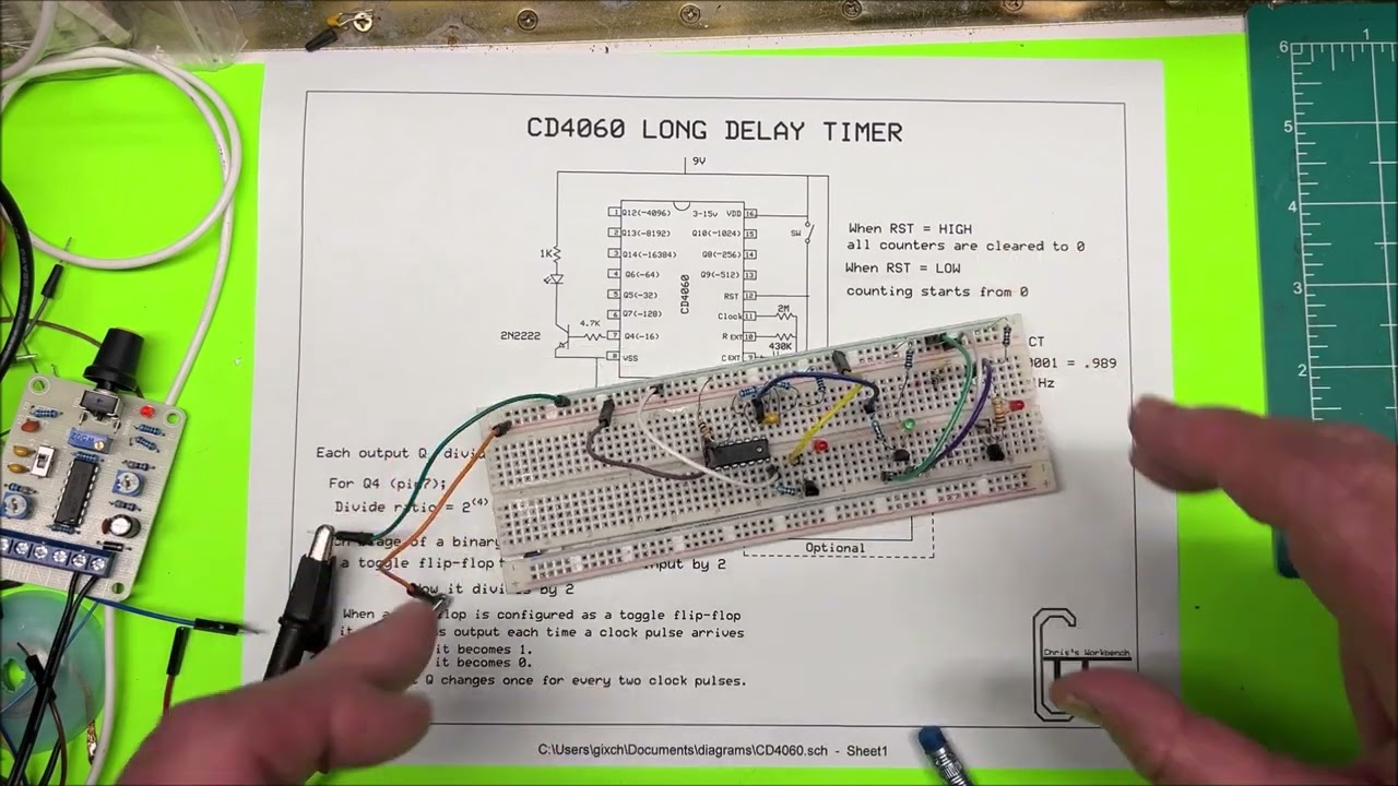 CD4060 Long Delay Timer