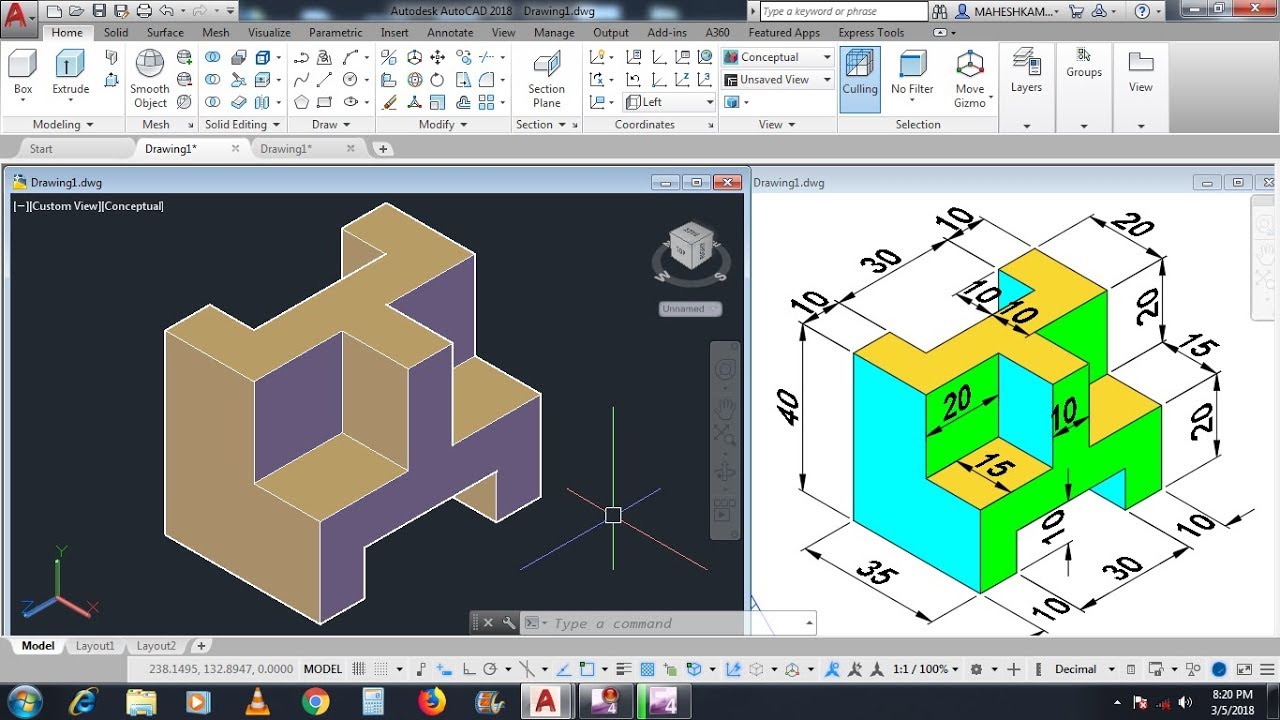 AutoCAD 3D Designing for Beginners – Basic To Advance Tutorials – Exercise 3