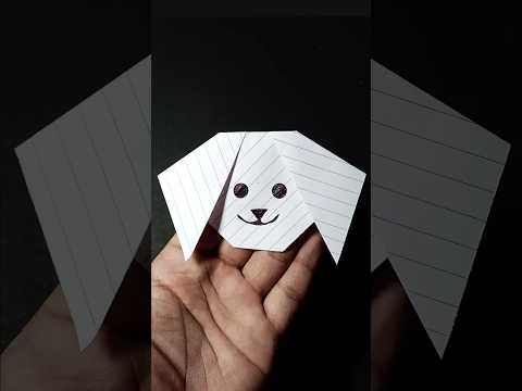 how to make paper dog in notebook / Origami Paper Dog Face | How to Make a Paper Dog Face #shorts