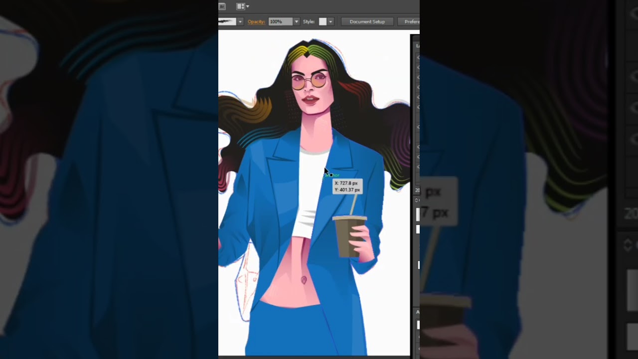 girl with a coffee #vectorart #shorts