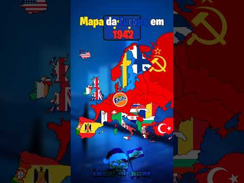 Mapa da Europa em 1942 #mapper #geography #mapping #history #shorts #map #maps #europe