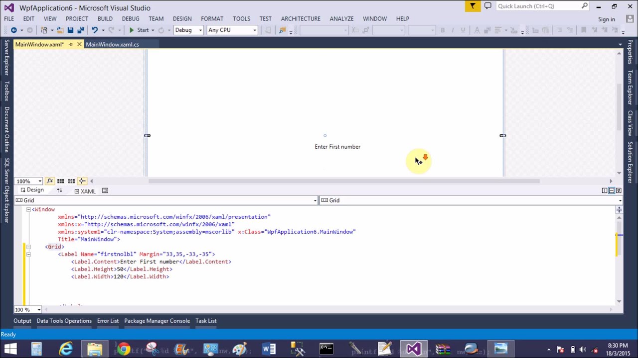 How to use label control in WPF