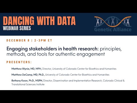 Engaging stakeholders in health research: principles, methods, and tools for authentic engagement.