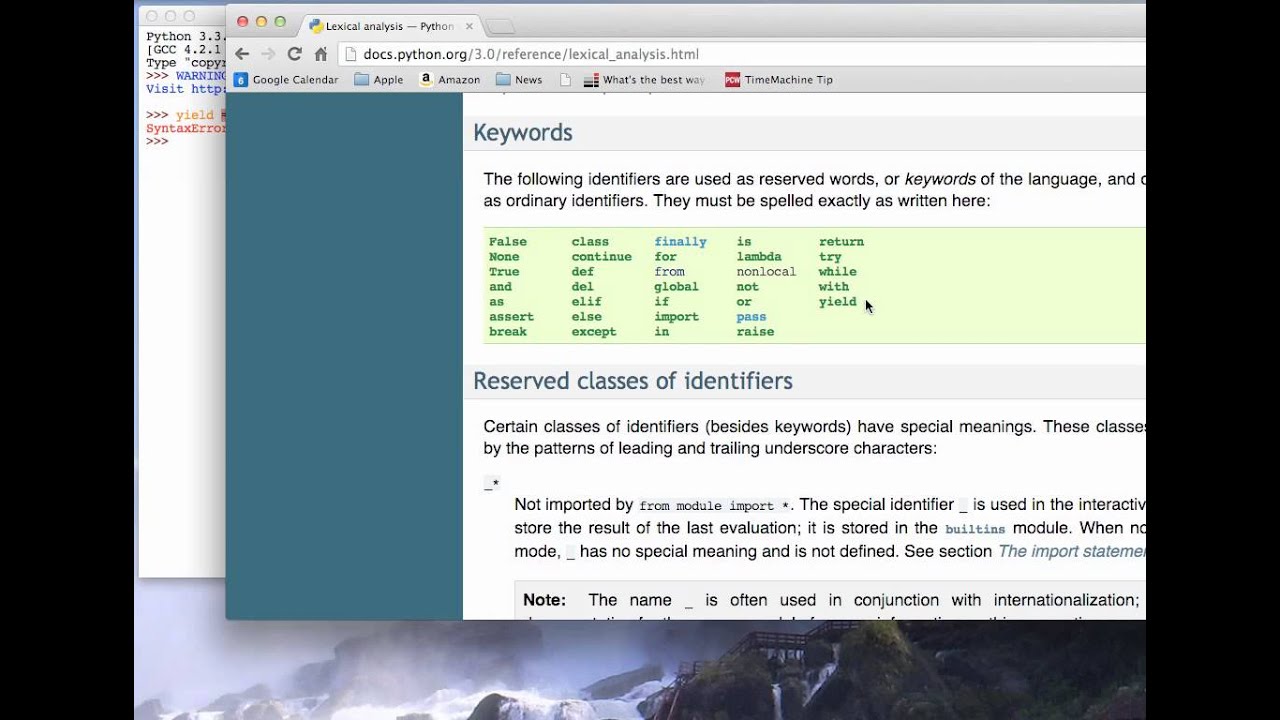 PY 4U 12: Reserved Words
