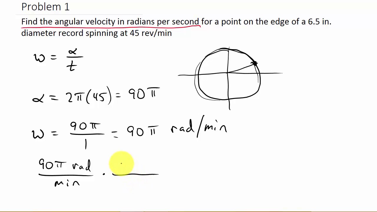 Angular Velocity Example 1