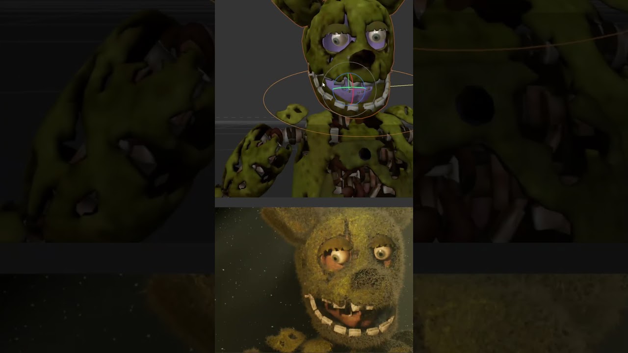 FURTRAP (Springtrap with hair lmao) Render test. (HW model)