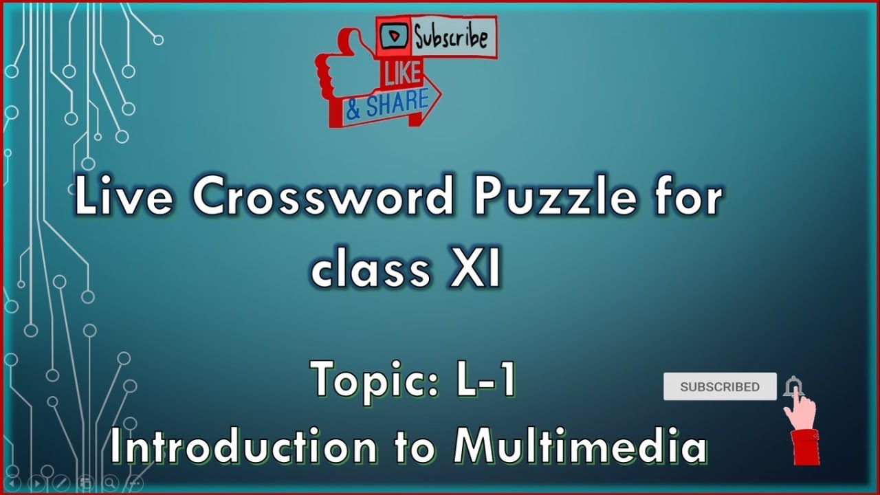 Std 11 || Computer || Live Crossword Puzzle for class XI- Chapter 1