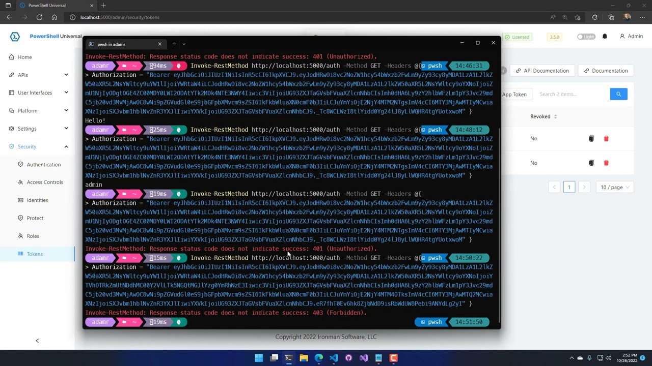 PowerShell Universal Training - APIs - Security