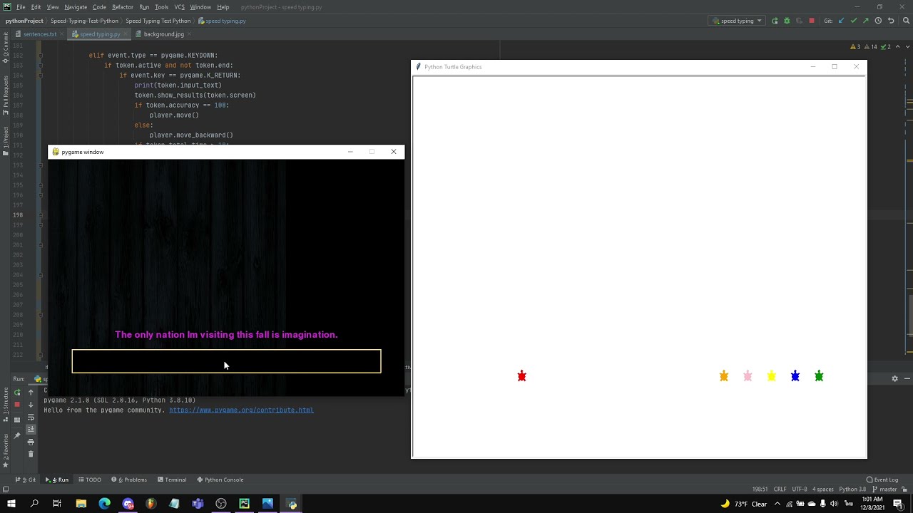 Project presentation(Python typing game with turtle)