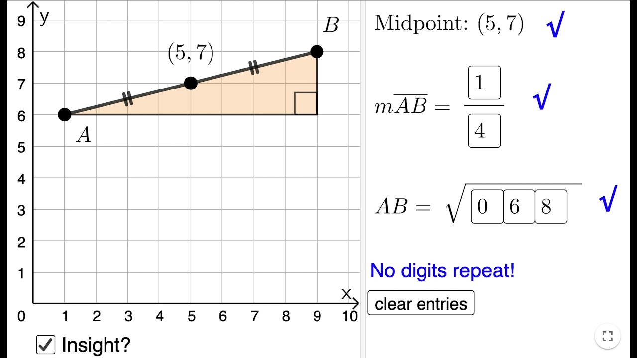 Open Middle: Distance, Midpoint, Slope Exercise