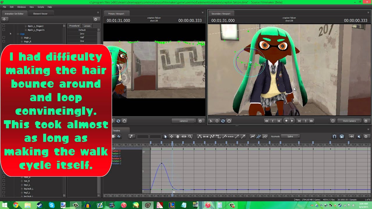[SFM TIMELAPSE] Inkling Walk Cycle