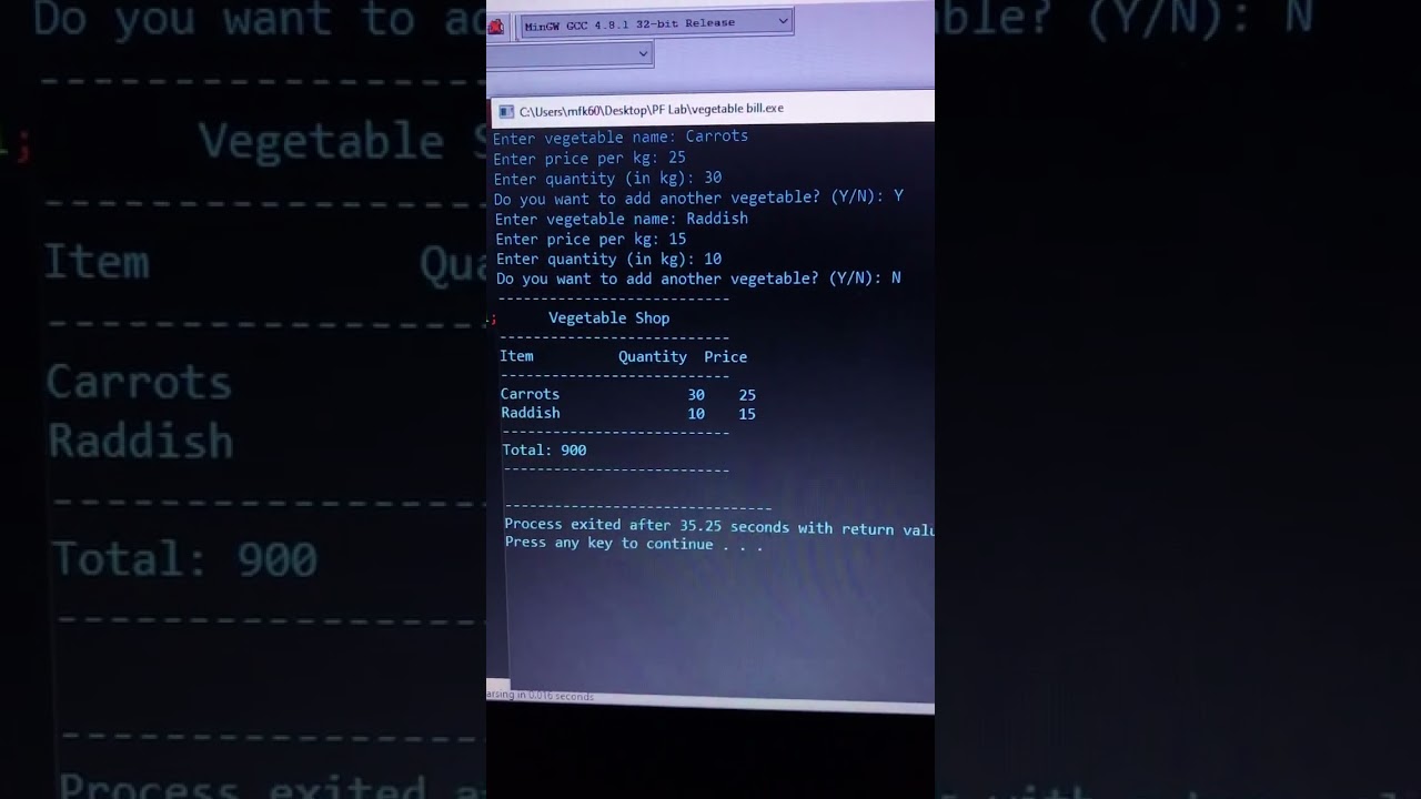 veg bill receipt c++#coders #coderstokyo #codingninja #codemasters #codinglife #codelife #code #cpp