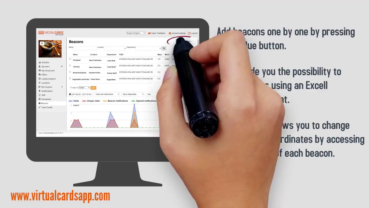 How to add Beacon Messages in VirtualCards platform | VirtualCards.ro