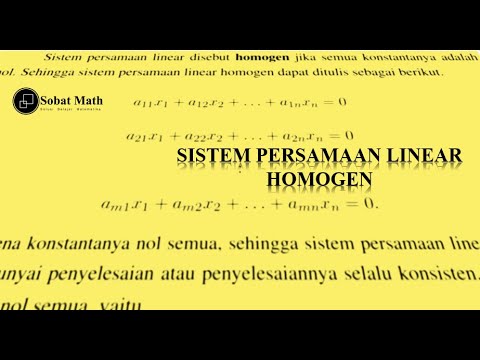 Sistem Persamaan Linier Homogen | Math IS Beautiful