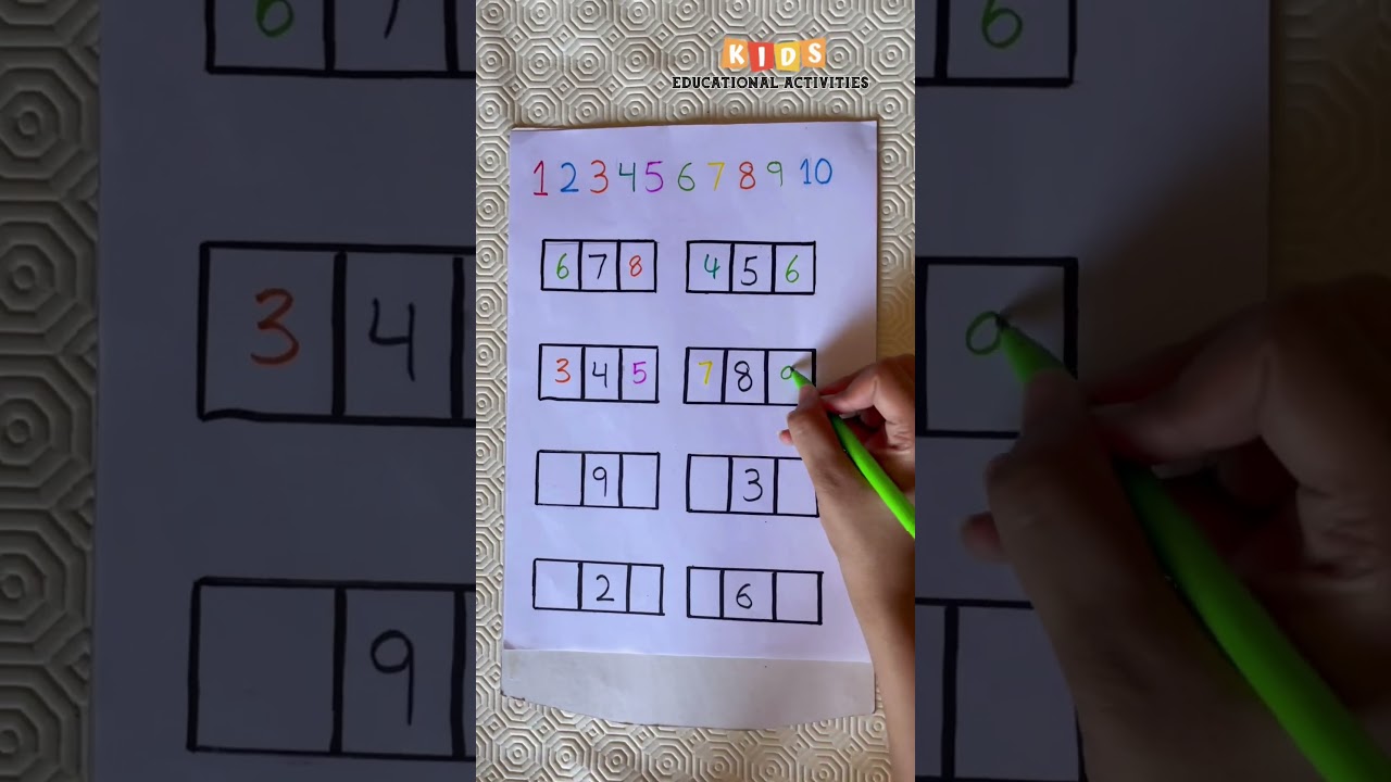What Comes Before And After The Given Numbers / Easy DIY Worksheet For Toddlers #homeschooling