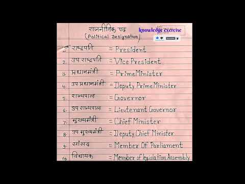 Vocabulary and words Related To Political Designation | (Part-1) #KnowledgeByJagdish